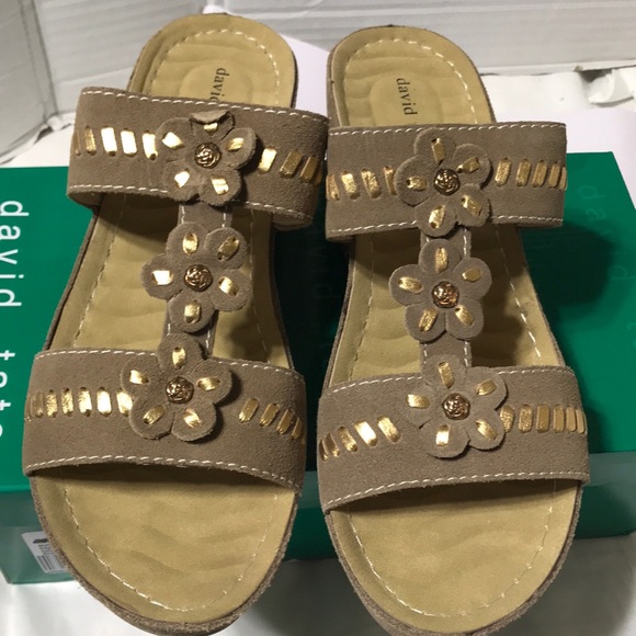 David Tate | Shoes | David Tate Suede Leather Upper Wedge Sandals Nwt ...